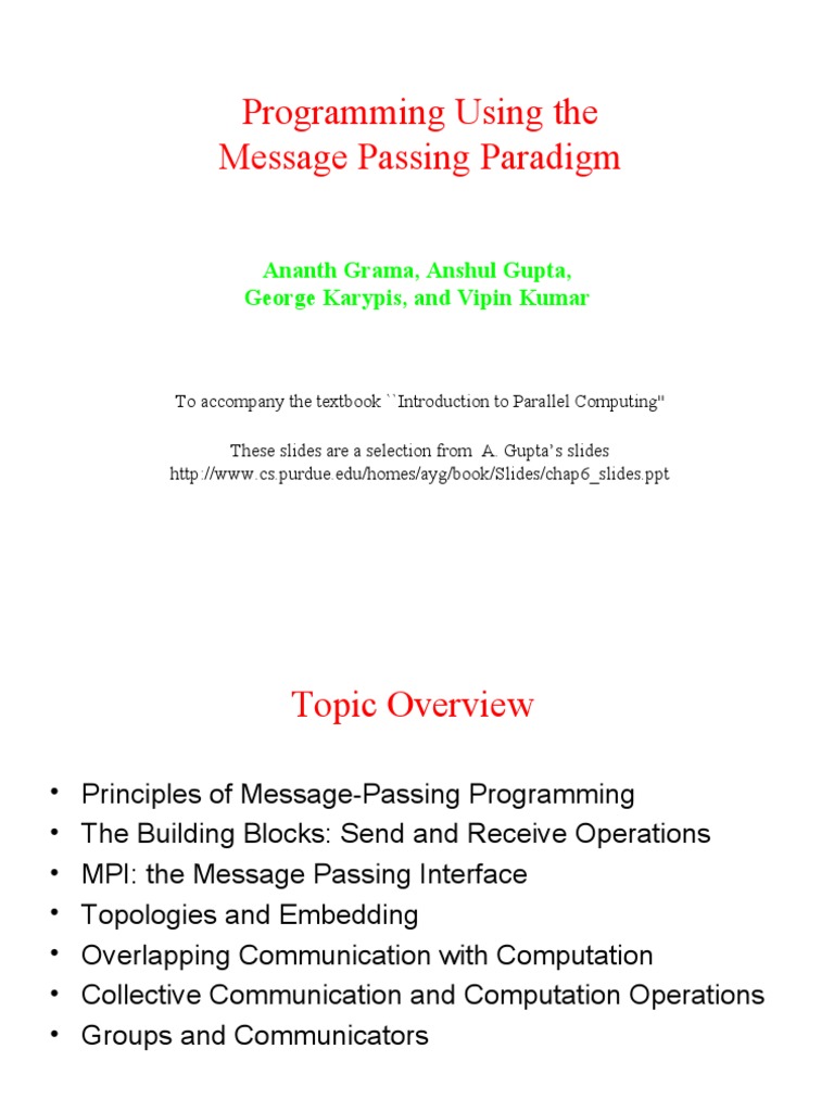 CH 6 | PDF | Message Passing Interface | Message Passing