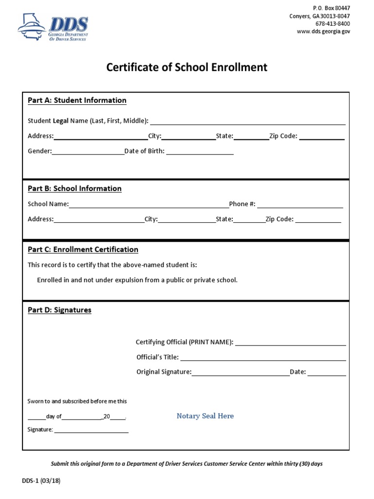 School Certificate Enrollment | PDF