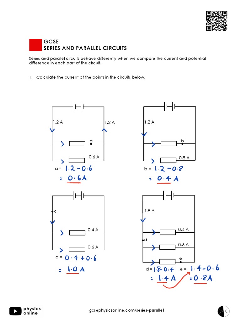 Series and Parallel Circuits Worksheet | PDF | Electrical Network ...