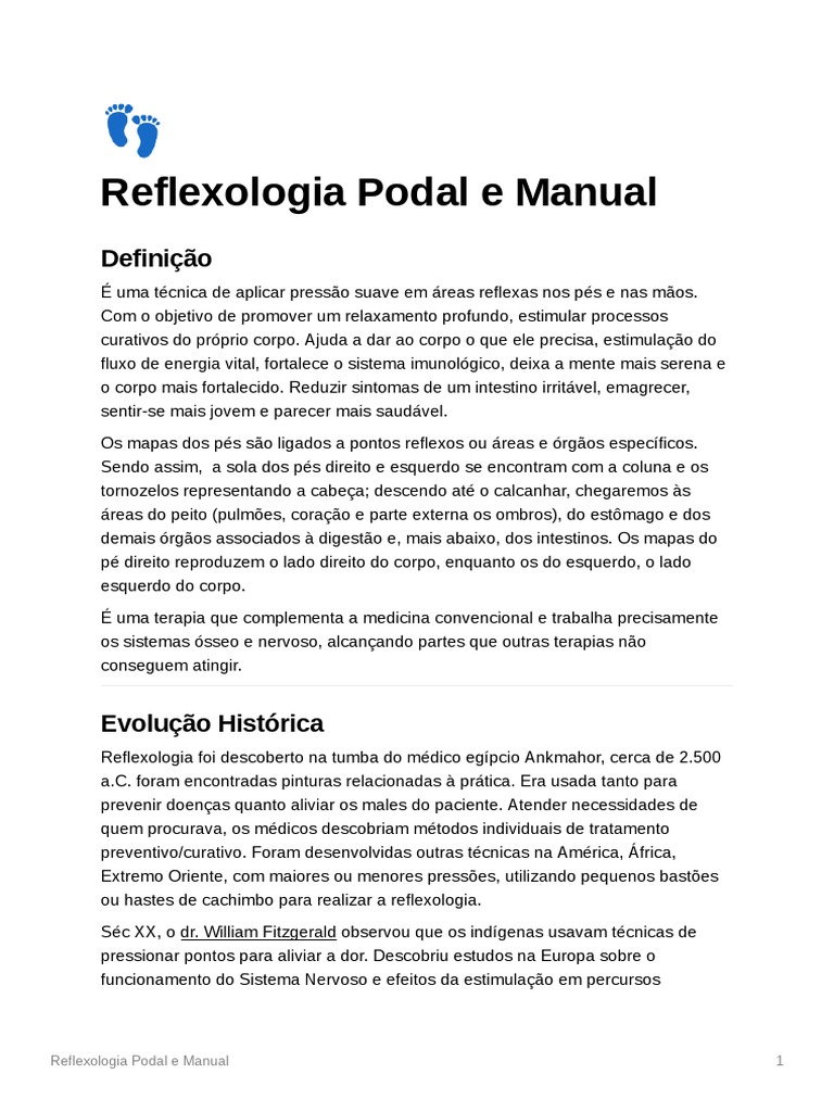 Reflexologia Podal e Manual | PDF | Corpo humano | Dor