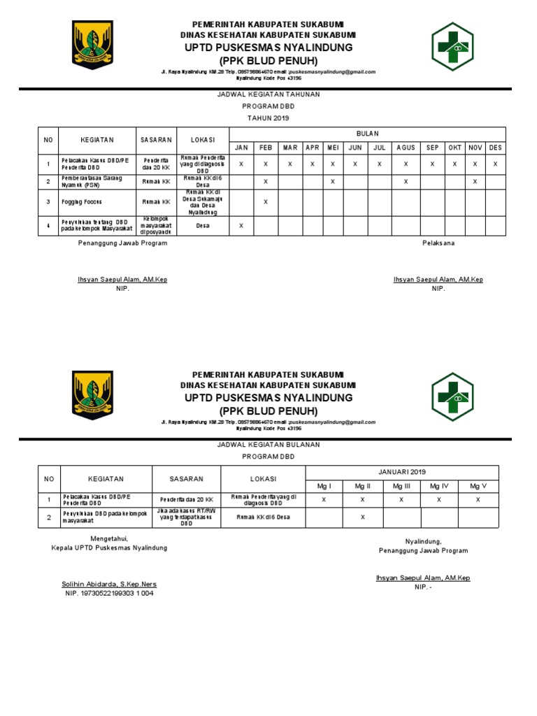 Jadwal DBD Monitoring | PDF