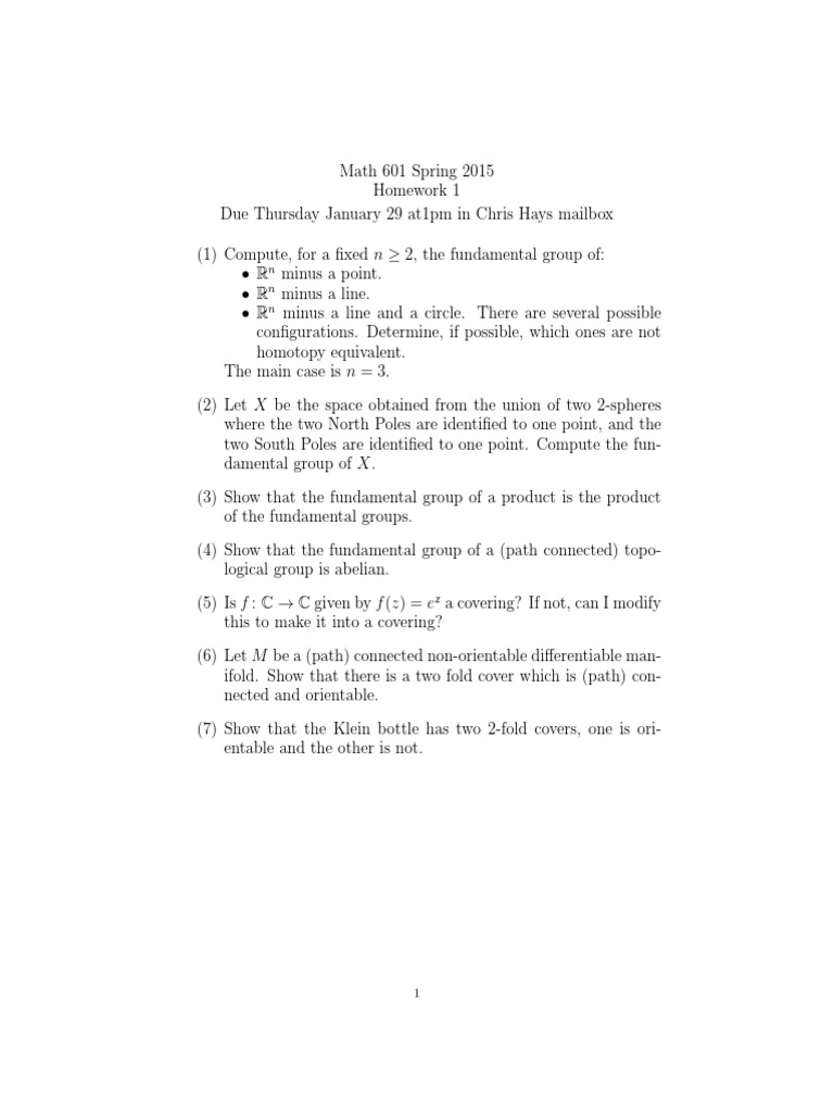 HW1 Math 601 | PDF | Teaching Methods & Materials