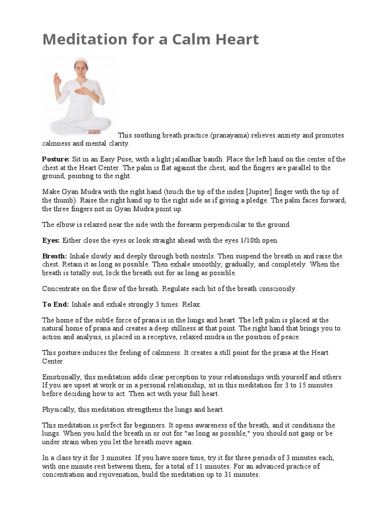 Calm Heart Meditation Guide | PDF | Language Arts & Discipline | Self ...
