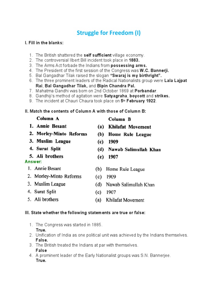 ICSE Focus On History Solutions Class 8 Chapter 9 Struggle For Freedom I | PDF | British Raj ...