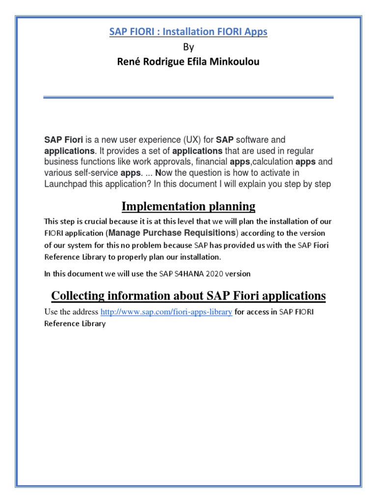 Activate Sap Fiori App Pdf Application Software Mobile App