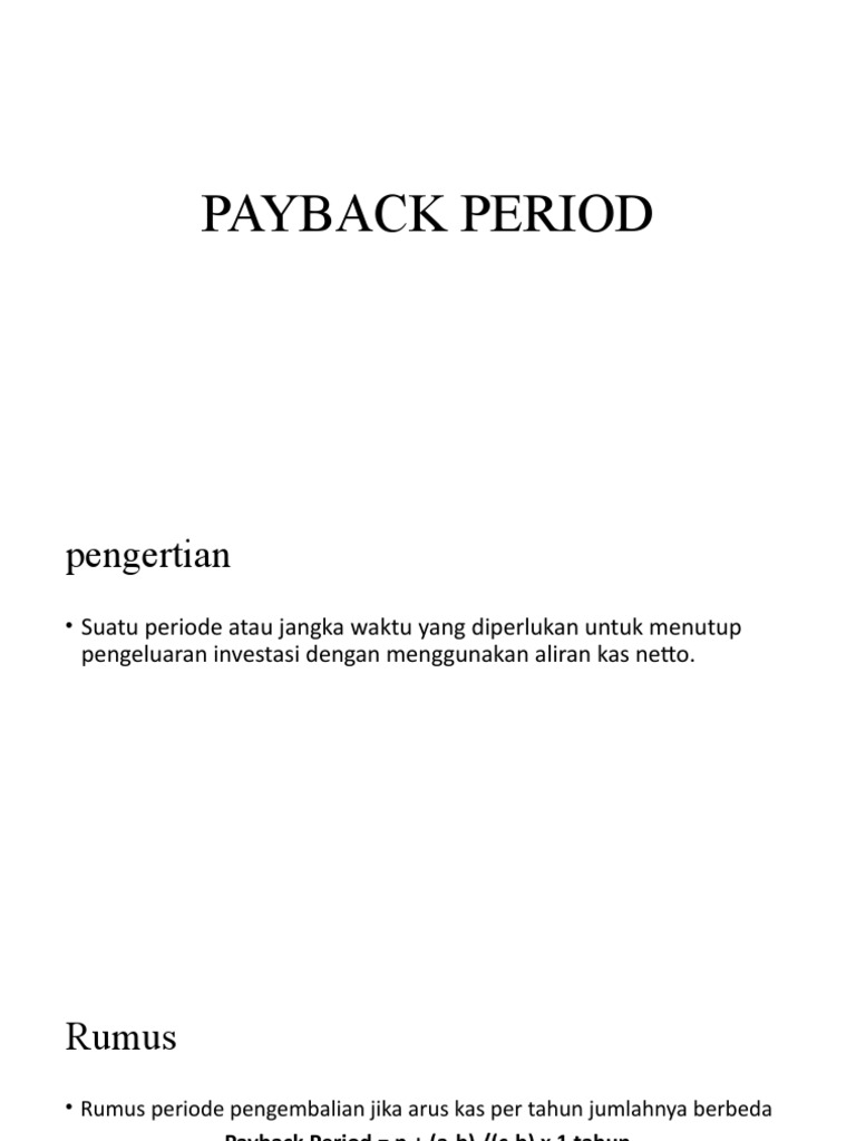 Payback Period | PDF