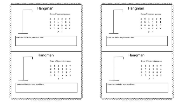 Hangman Template Pdf