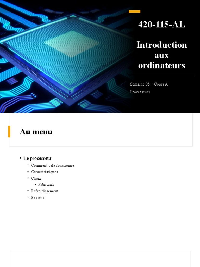 S05-A - Processeurs | PDF | Microprocesseur multi-cœur | Microprocesseur