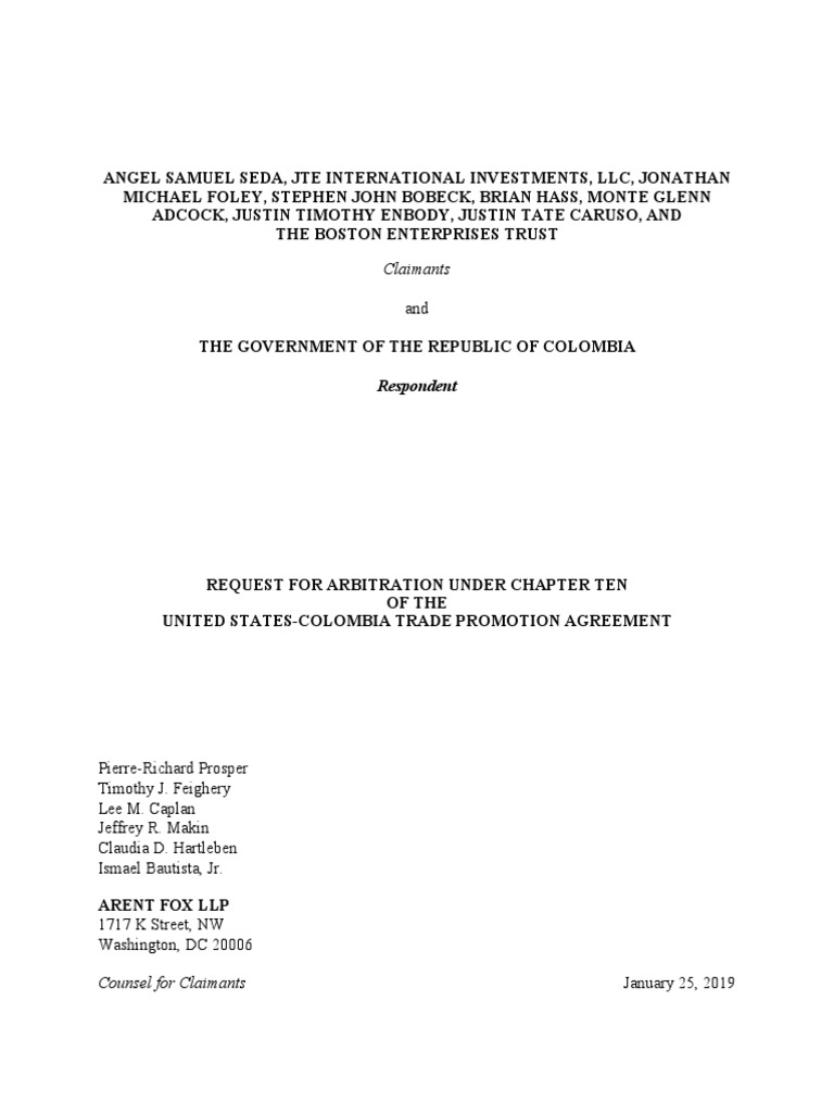 The Government of The Republic of Colombia | PDF | Fiduciary | Office ...
