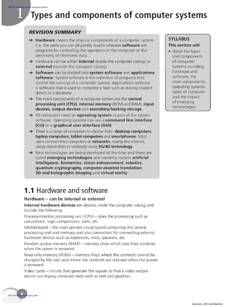 IGCSE ICT Chapter 1, 2, 3 Notes | PDF