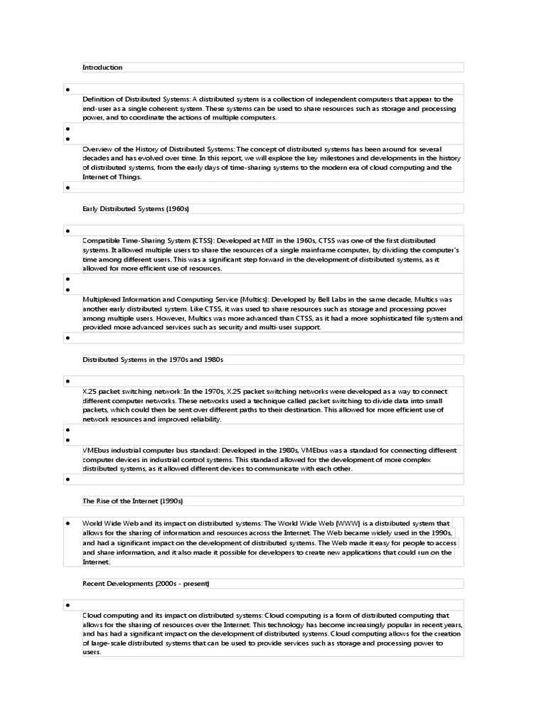 History Of Distributed Systems Pdf Client Server Model Distributed Computing