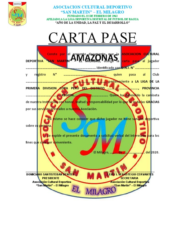 Carta Pase | PDF