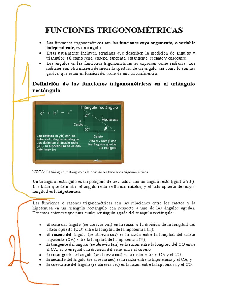 Funciones Trigonométricas | PDF | Funciones trigonométricas | Triángulo