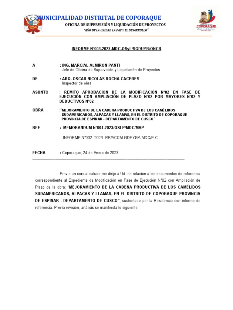 Informe Evaluacion Ampliacion de Plazo | PDF | Presupuesto | Sector privado