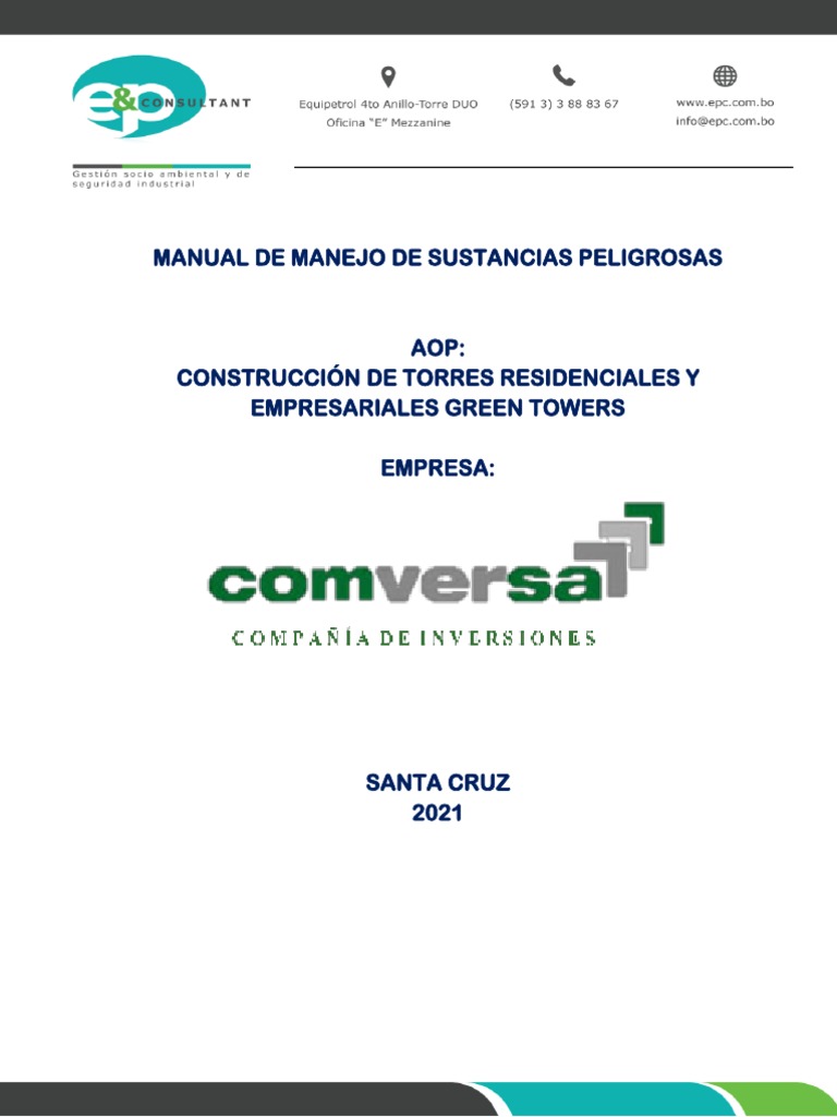 Manual de Manejo de Sustancias Peligrosas | PDF Manual de Manejo de Sustancias Peligrosas | PDF