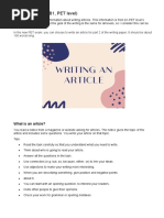 How To Write An Article For The Cambridge B1 Preliminary | PDF | Reason ...
