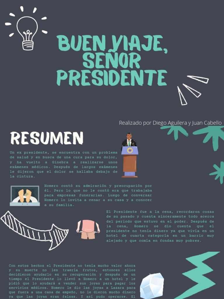 BUen Viaje Señor Presidente Laminas | PDF | Cuentos | Gabriel García ...