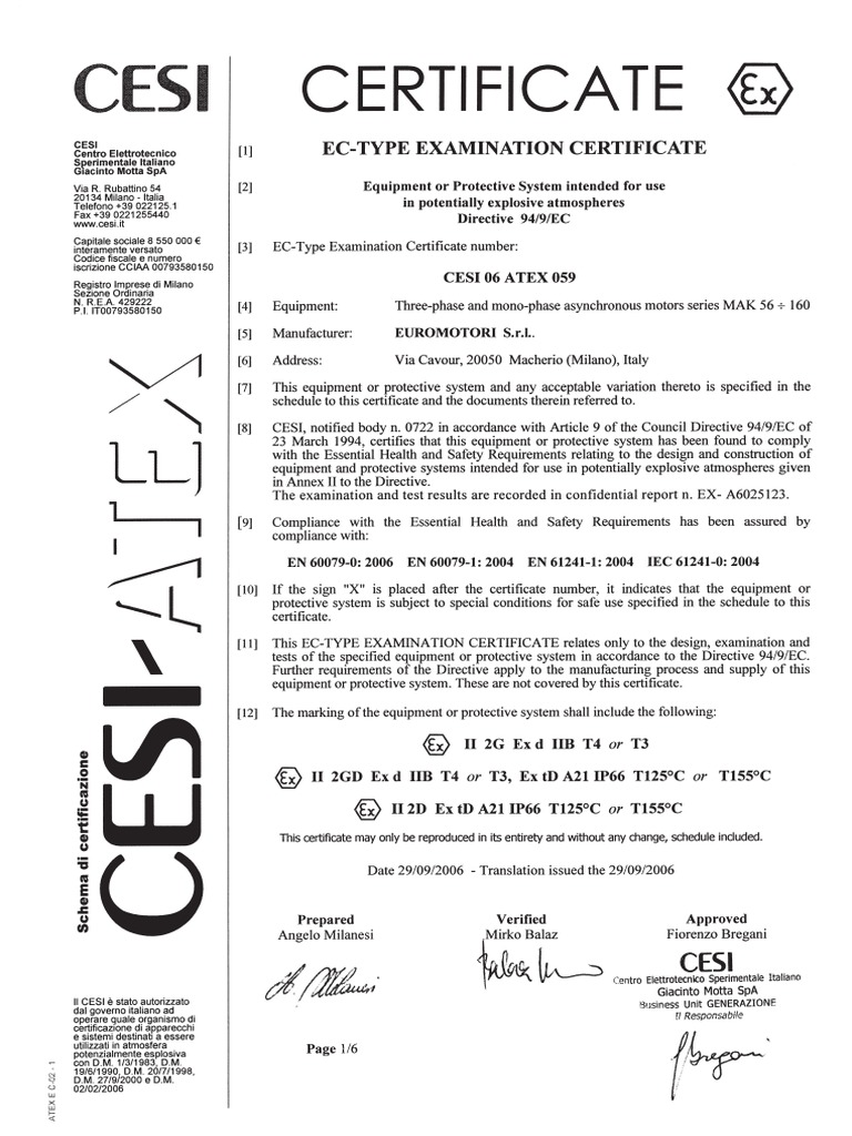 Cesi 06atex059 | PDF