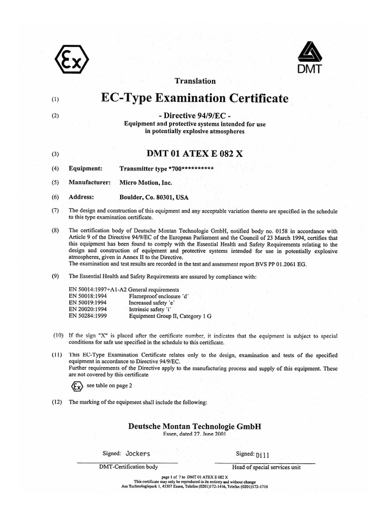 DMT 01atexe082x | PDF