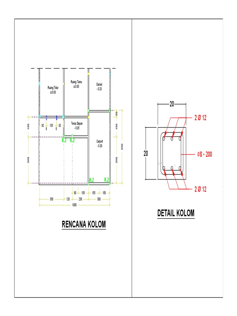 Ukuran Kolom Teras dan Rencana Kolom | PDF