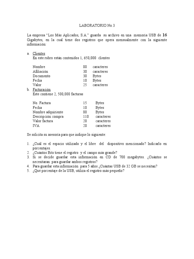 LABORATORIO No. 3 | PDF