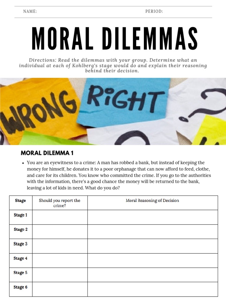 Moral Dilemmas Activity | PDF | Organ Donation