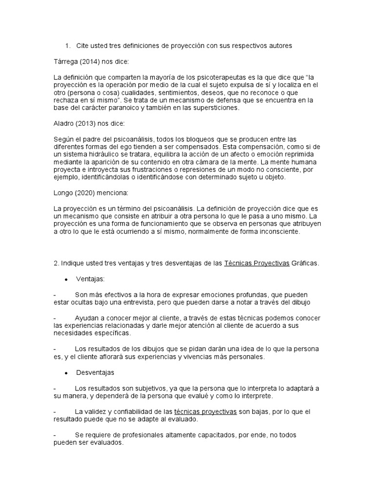 Tecnicas Proyectivas | PDF | Psicoanálisis | Mente Tecnicas Proyectivas | PDF | Psicoanálisis | Mente