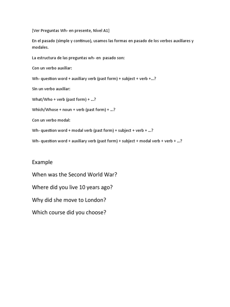 Ver Preguntas WH | PDF