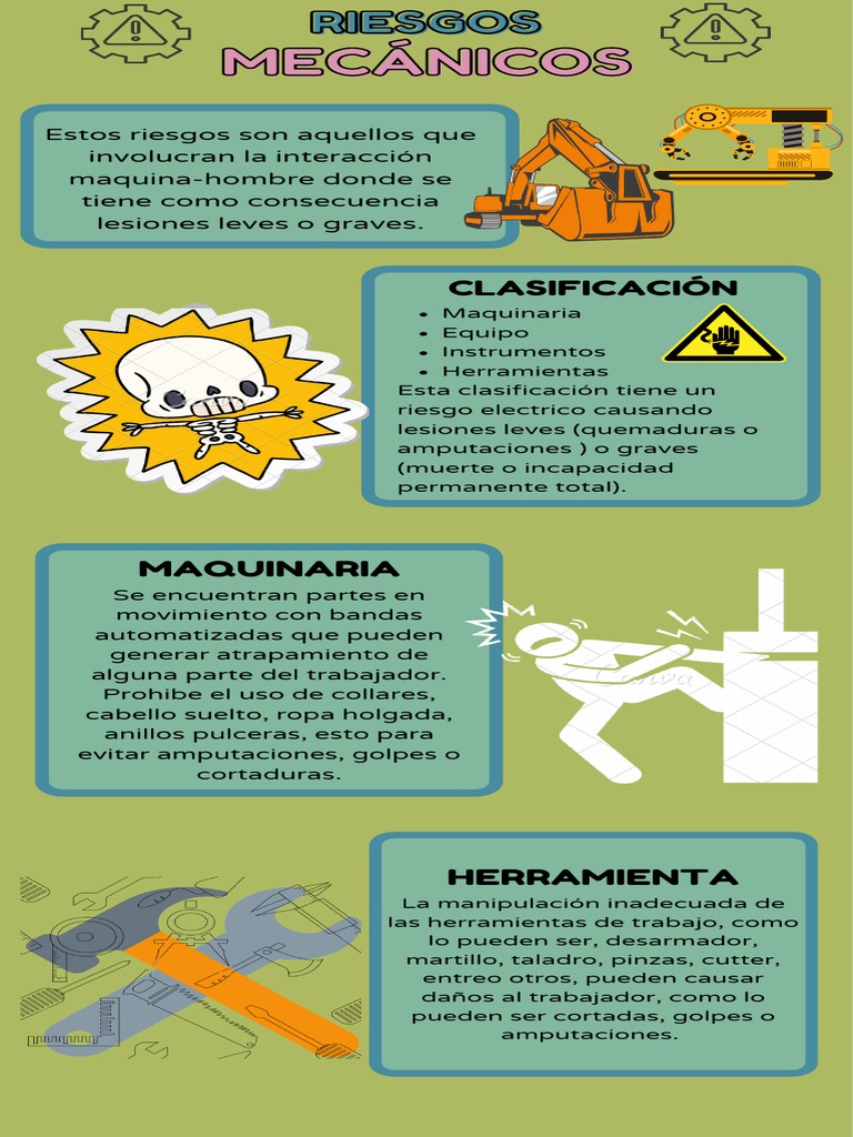Riesgos mecánicos en el trabajo: clasificación y prevención | PDF | Herramientas
