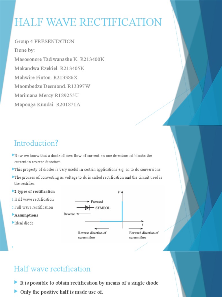 Group 4 Half Wave Rectification-Final-1 | PDF | Rectifier | Diode