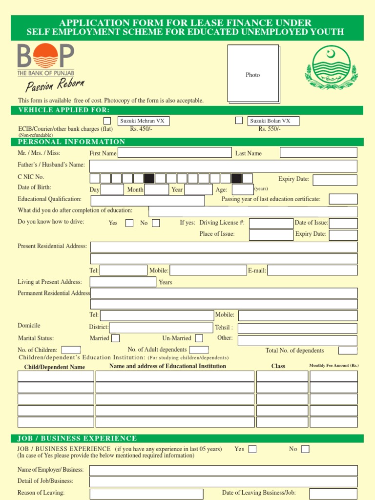 Self Employment Scheme Application Form | PDF | Business | Law