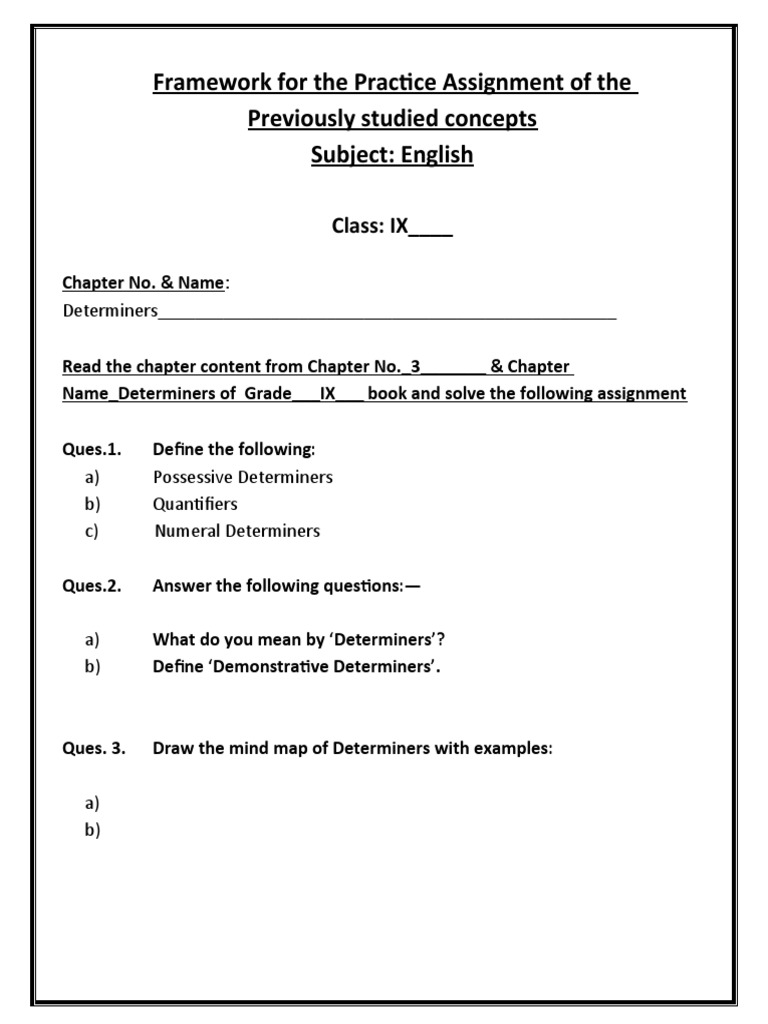 English Sample For The Practice Assignment | PDF
