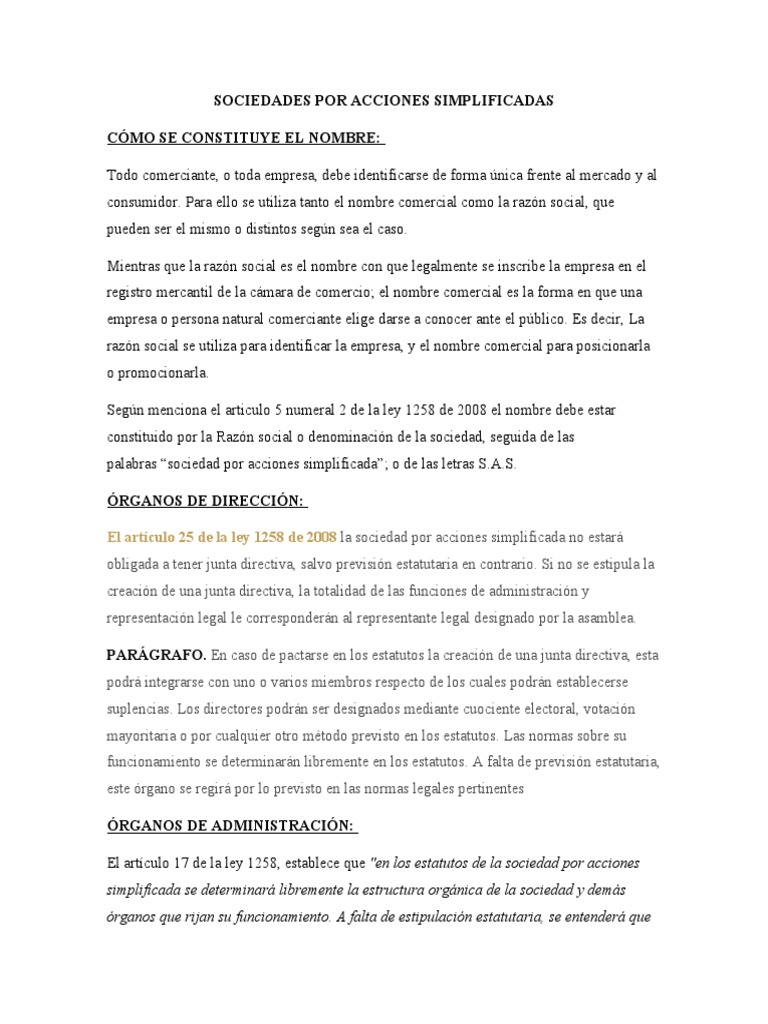 Sociedades Por Acciones Simplificadas | PDF