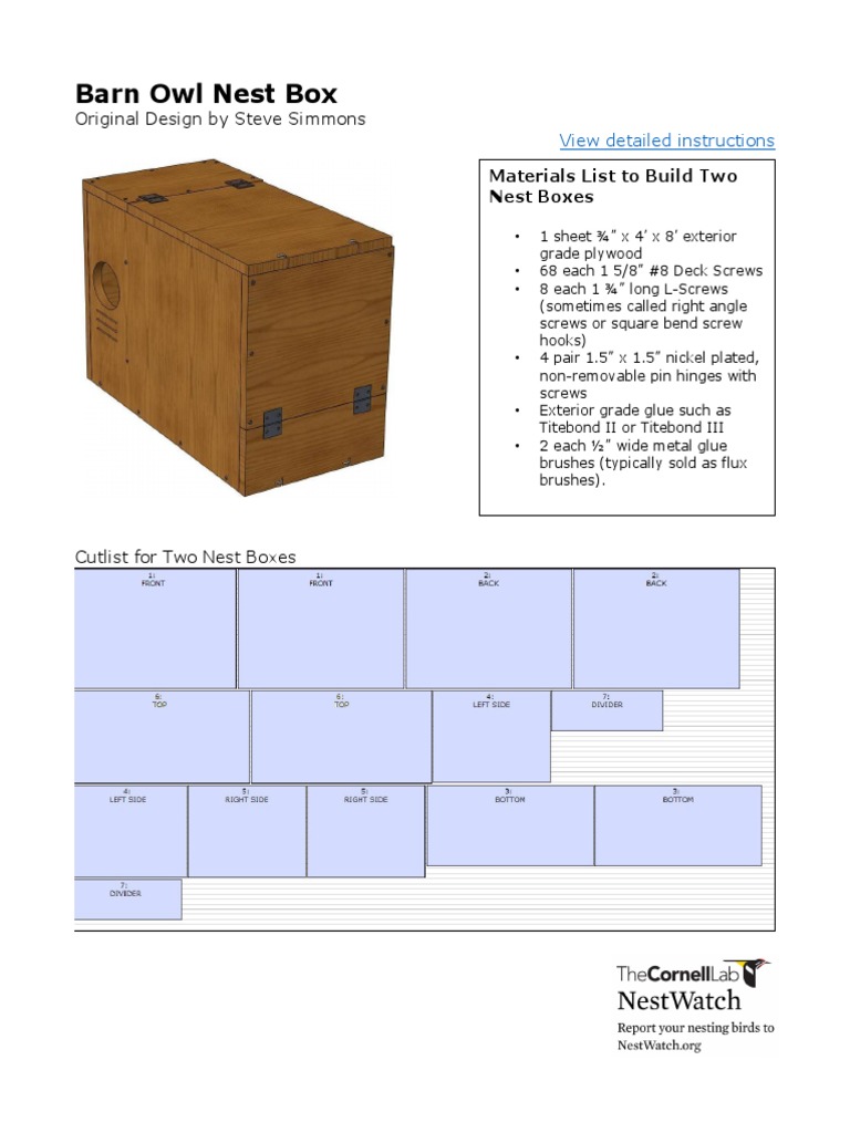 Barn Owl Nest Box | PDF