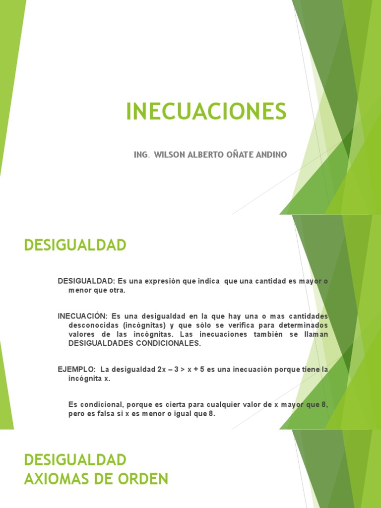 Inecuaciones Desigualdades 1 | PDF | Desigualdad (Matemáticas) | Álgebra abstracta