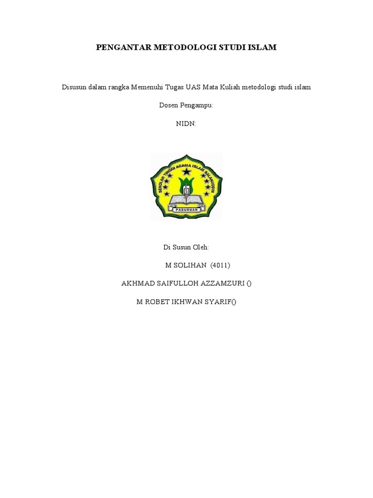 Pengantar Metodologi Studi Islam | PDF