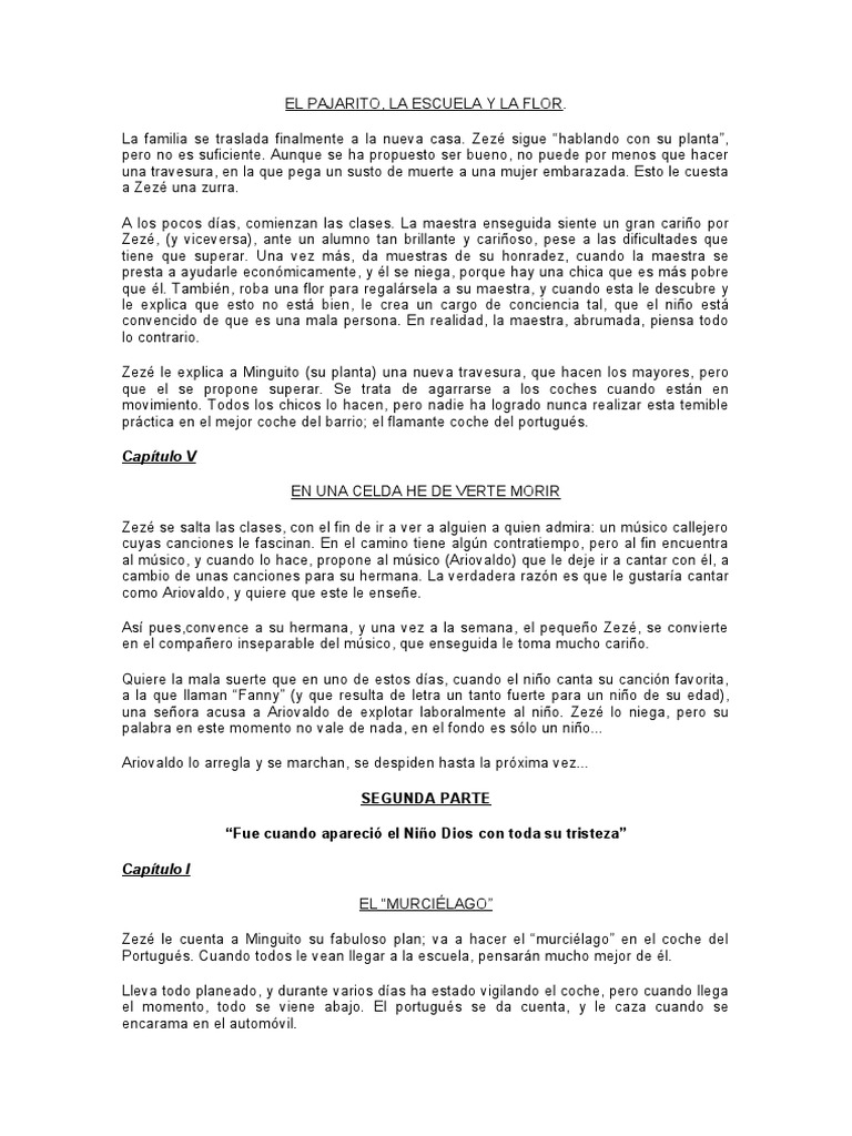 Resumen de 3 Capitulos Mi Planta de Naranja Lima | PDF