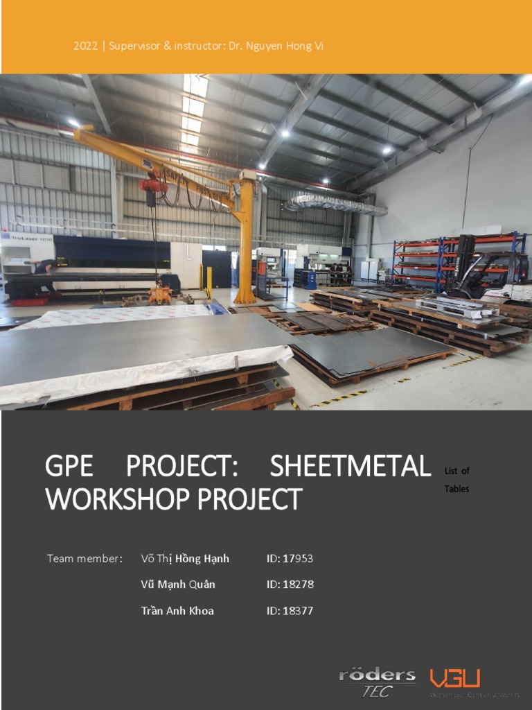 GPE Project Final Report | PDF | Sheet Metal | Lean Manufacturing