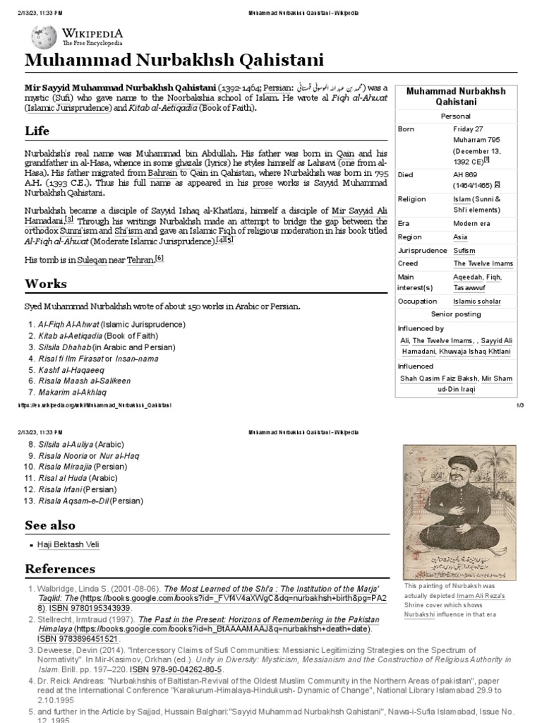 Muhammad Nurbakhsh Qahistani | PDF | Abrahamic Religions | Islamic Branches