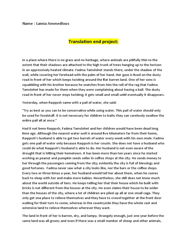 Lamia Ammedlous (End-Project-Translation) | PDF | Translations | Idiom