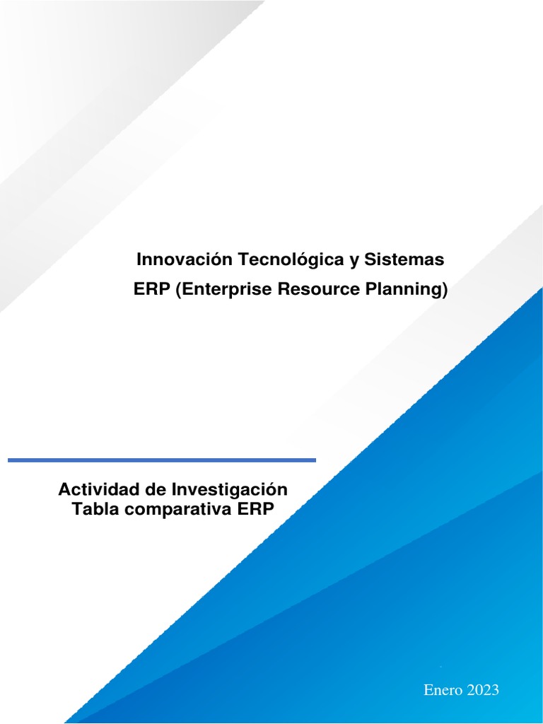 Tabla Comparativa ERP | PDF | Planificación de recursos empresariales ...