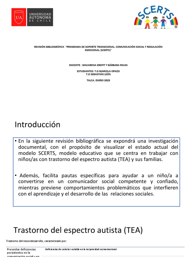 Scerts | PDF | Espectro autista | Evaluación