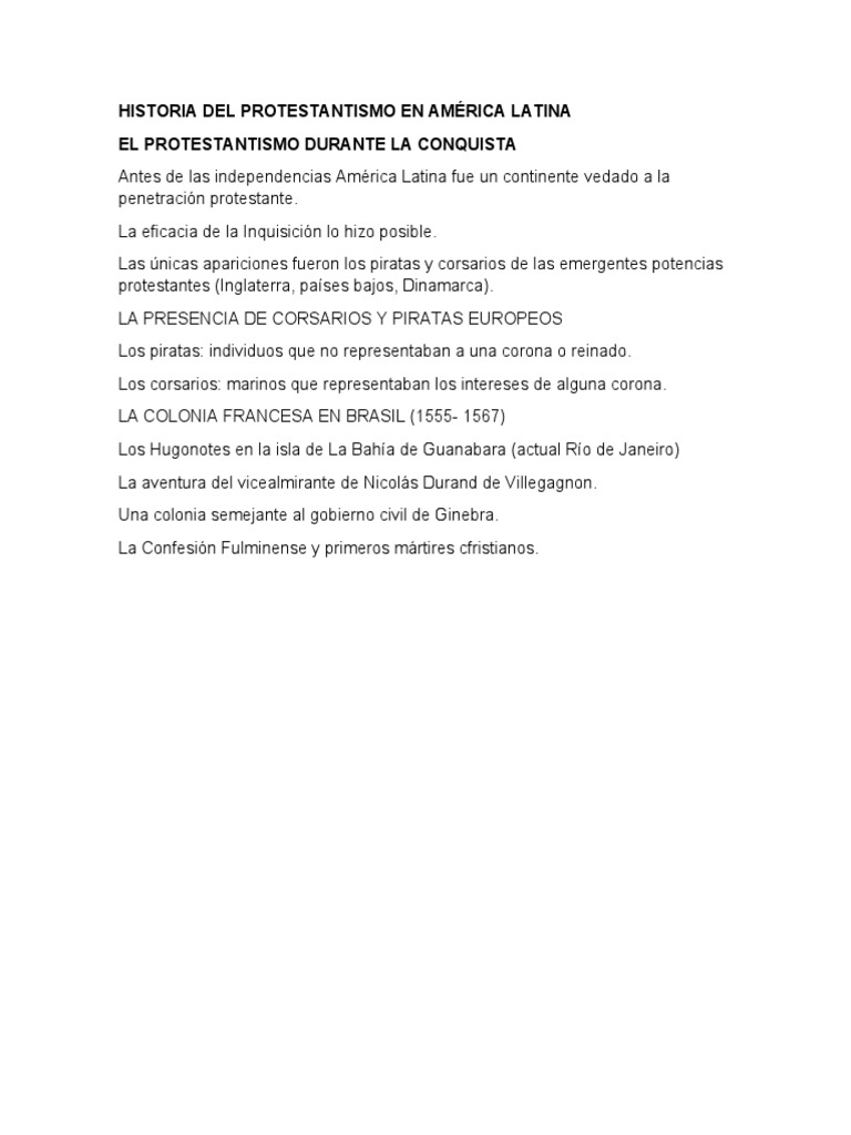 Historia Del Protestantismo en América Latina | PDF