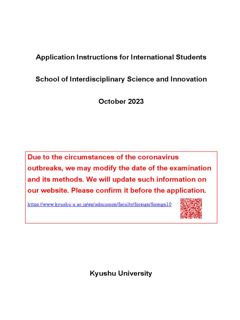 ISI 2023 - Application Instruction | PDF | University And College ...