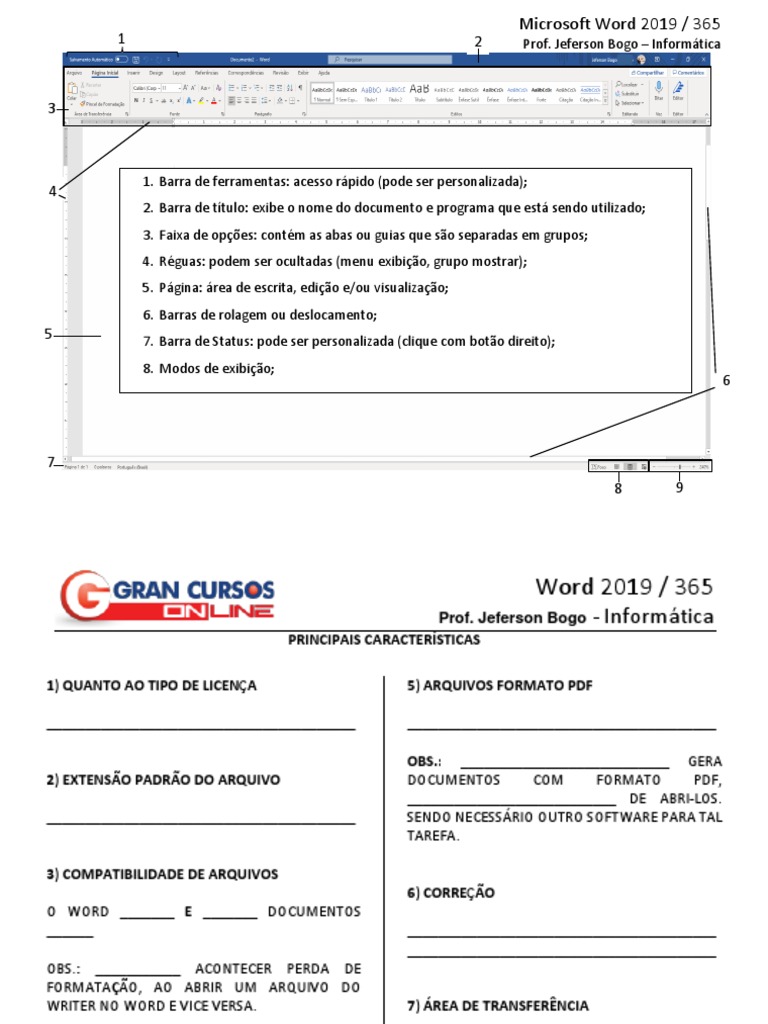 Atalhos Word 2019 | Download grátis PDF | Botão Ctrl | Teclado de ...