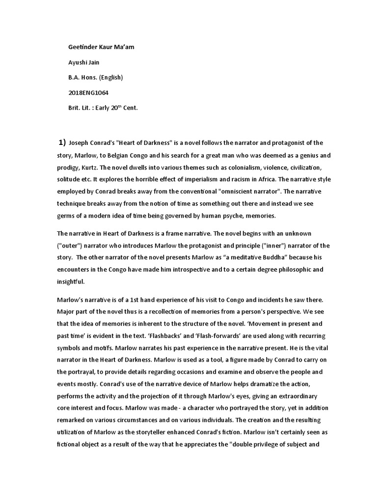 Ayushi Jain - 1064 - 20th Century Test | PDF | Heart Of Darkness ... Ayushi Jain - 1064 - 20th Century Test | PDF | Heart Of Darkness ...