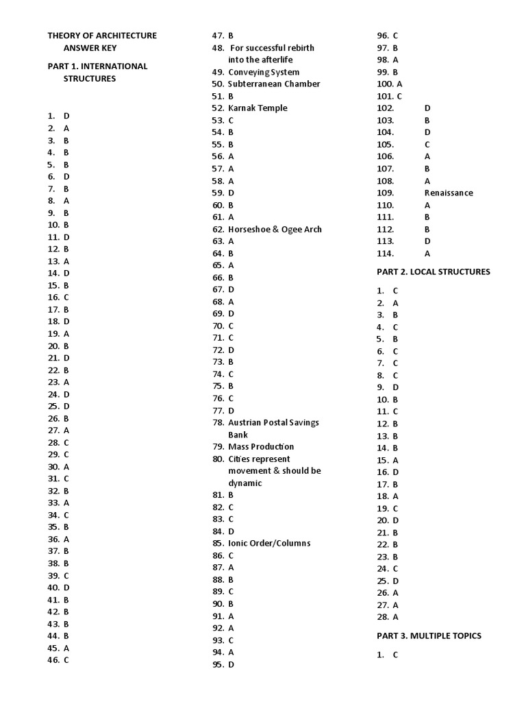 TAPP REFRESHER Answer Key-1 | PDF | Gothic Architecture | Architectural ...
