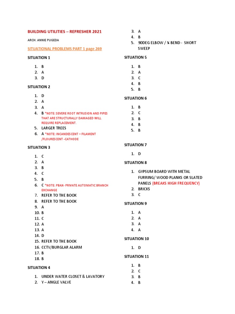 Building Utilities Prerecorded Answer Keys-1 | PDF | Elevator | Sound