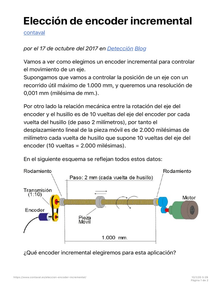 Elección Encoder Incremental | PDF | Ingeniería mecánica