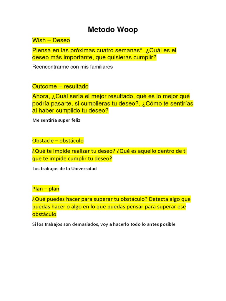 Metodo Woop | PDF